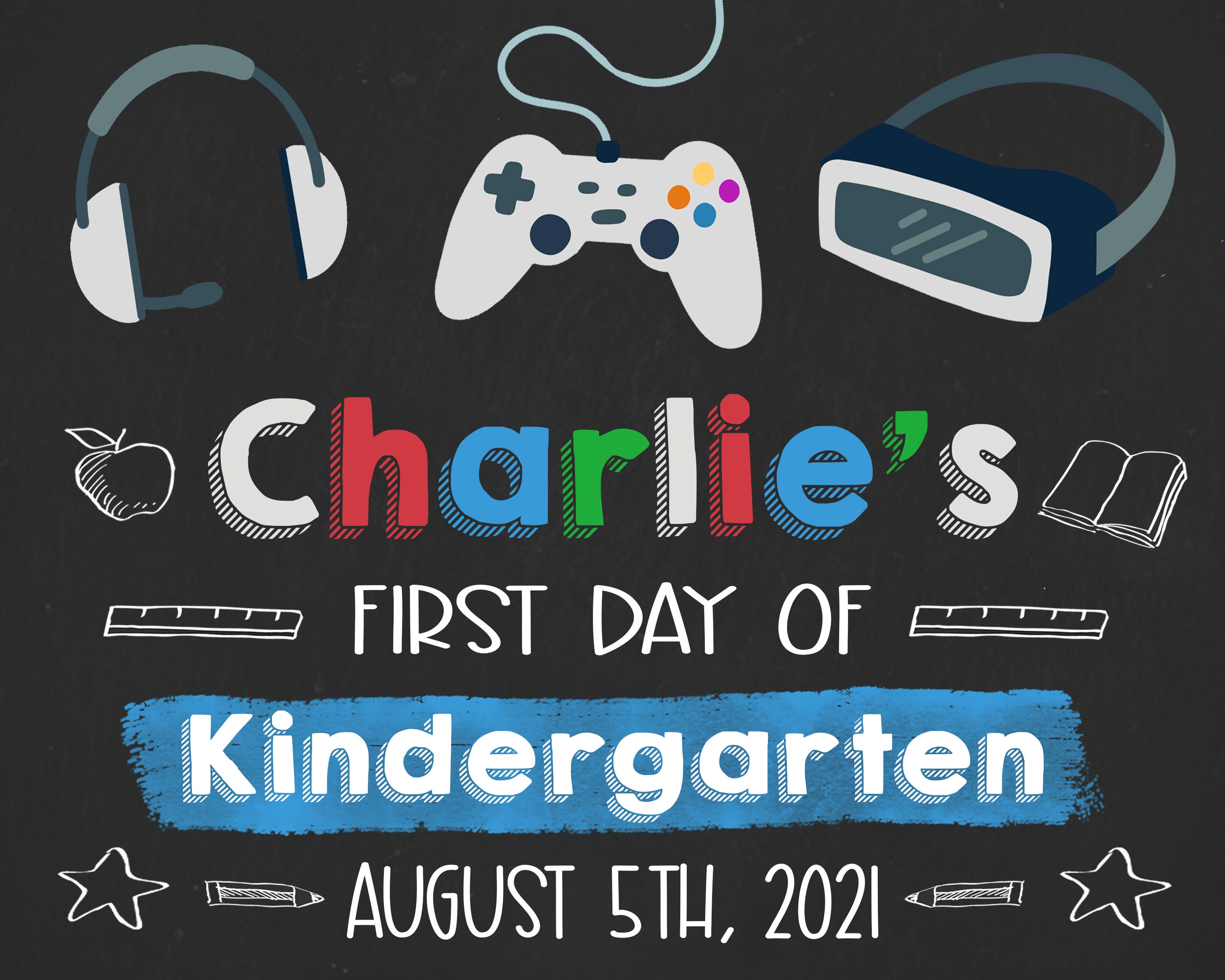 Back to School Sign Printable Boy First Day of School | Etsy