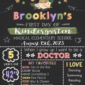 Back to School Sign Printable - Unicorn First Day of School Sign - Girl ...