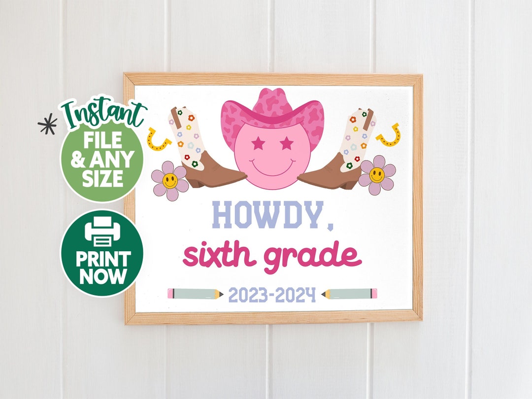 First Day of Middle School Sign - First Day of 6th Grade Printable ...