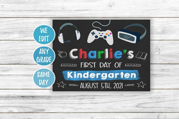 Back to School Sign Printable Boy First Day of School | Etsy