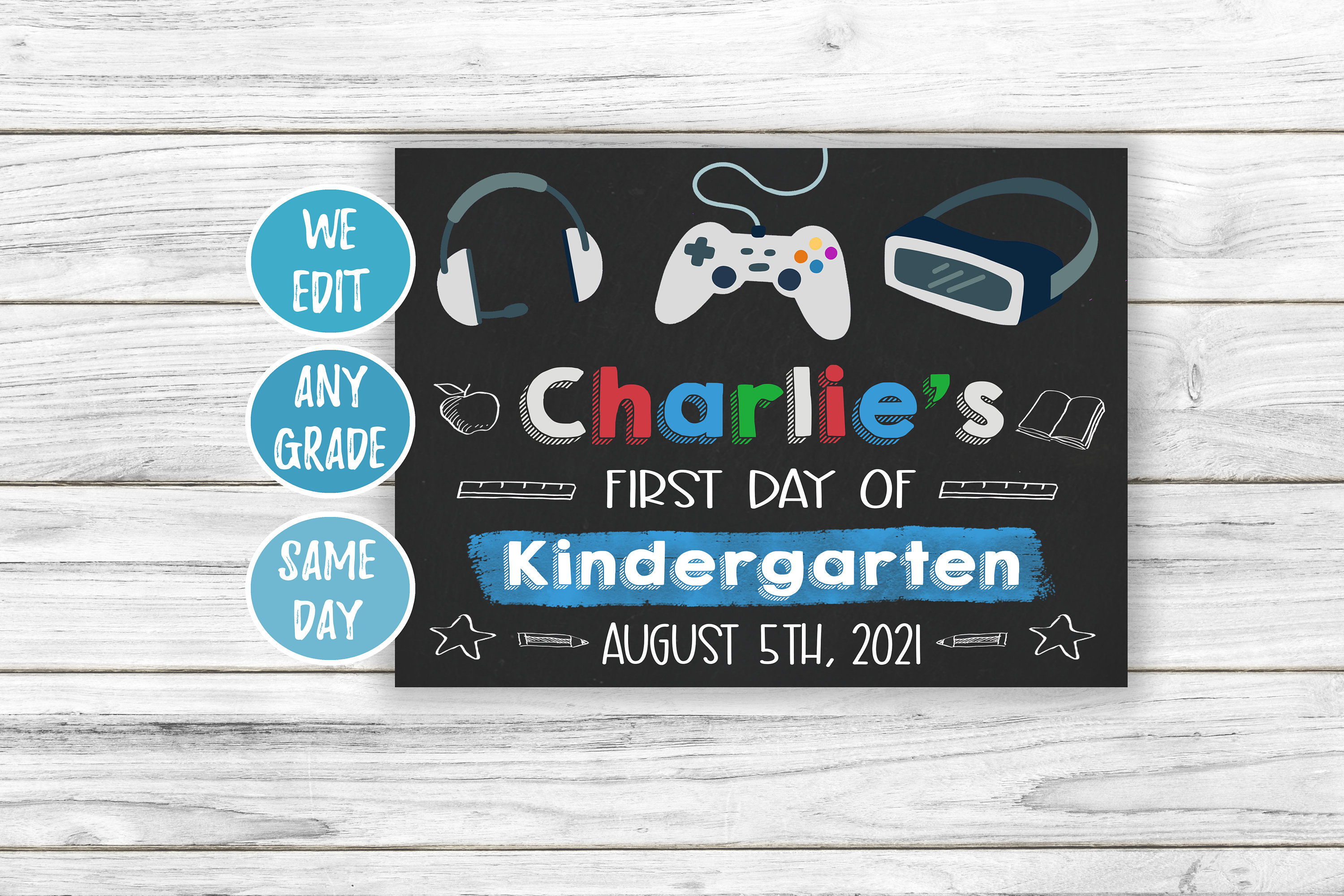 Back to School Sign Printable Boy First Day of School | Etsy