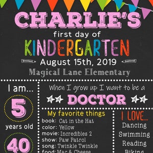 Rainbow First Day of School Sign, First Day of School Chalkboard, Back ...