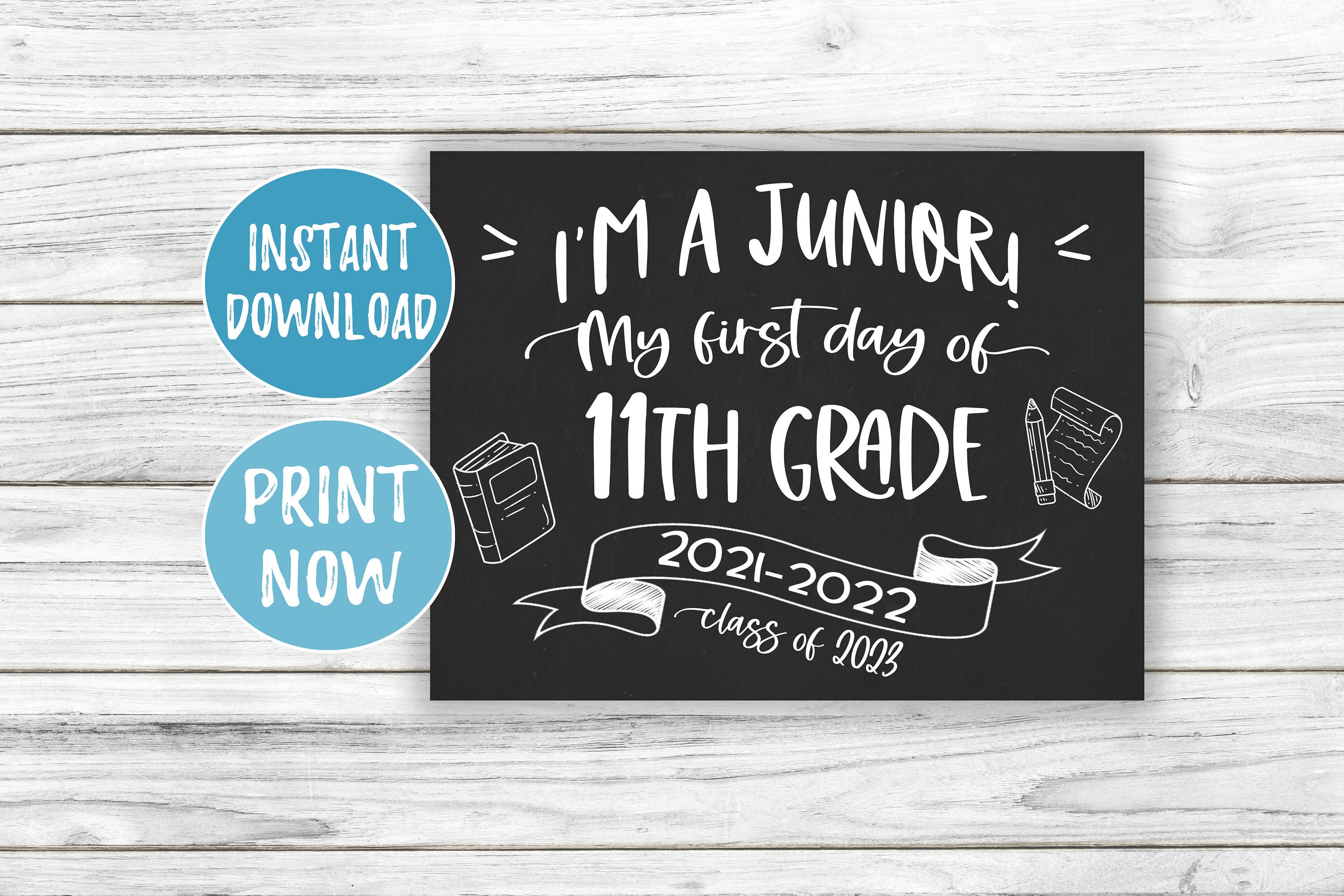 First Day of 11th Grade Sign First Day of Junior Year High | Etsy