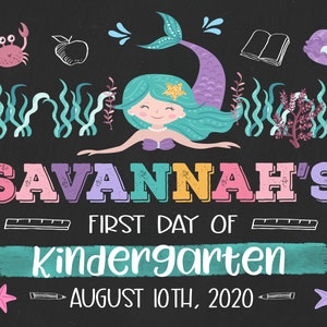 First Day of School Sign - Mermaid Back to School Printable - Girl 1st ...