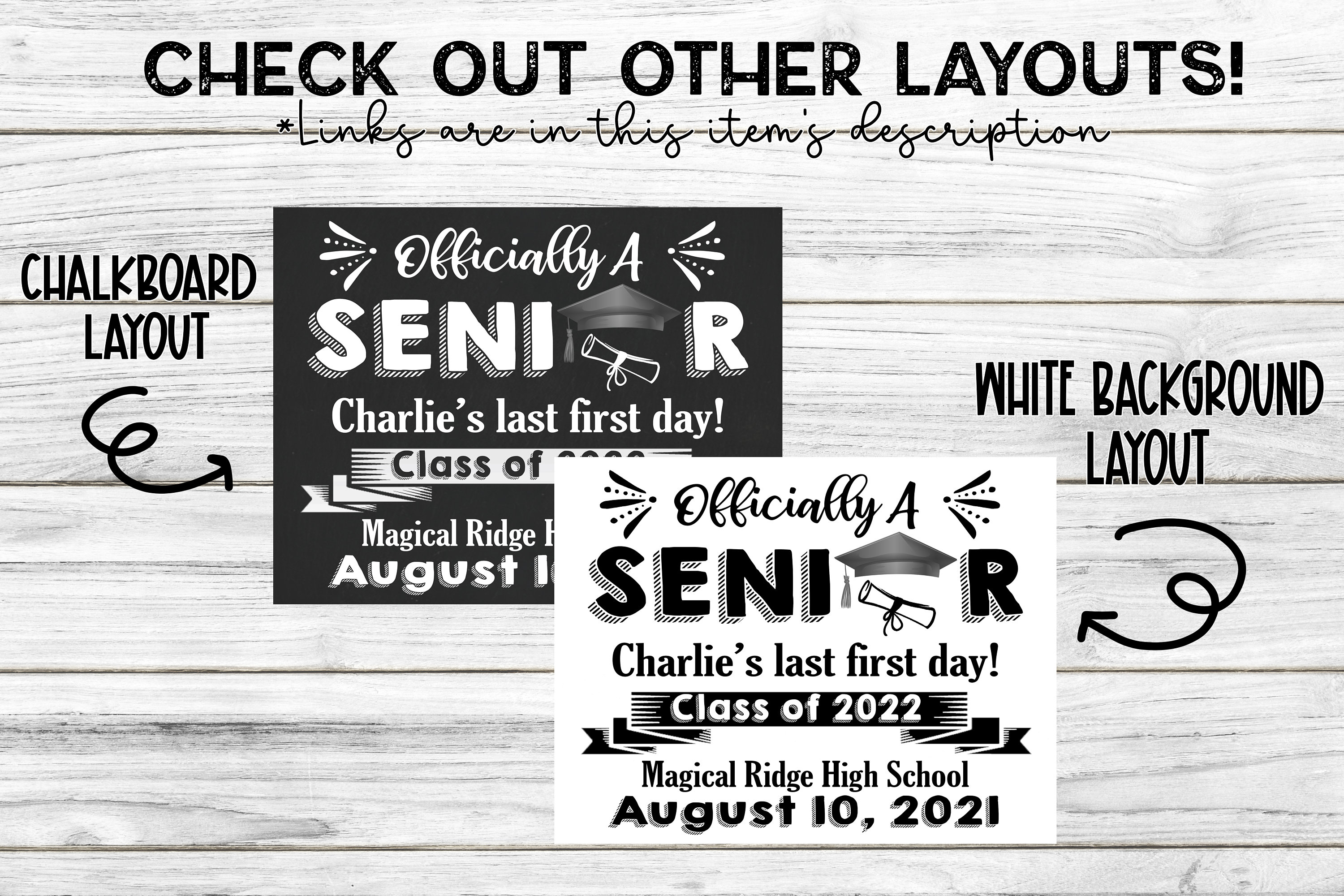 First Day of Senior Year Sign Last First Day Printable - Etsy
