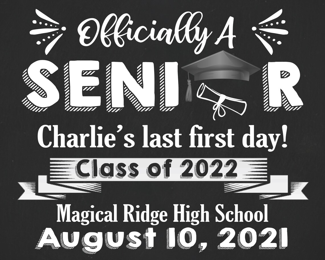 First Day of Senior Year Sign Last First Day School - Etsy