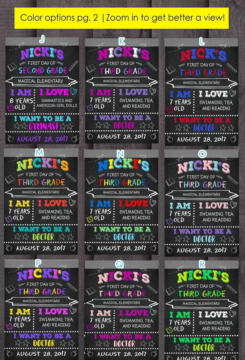 First Day of School Sign Rainbow Back to School Chalkboard - Etsy