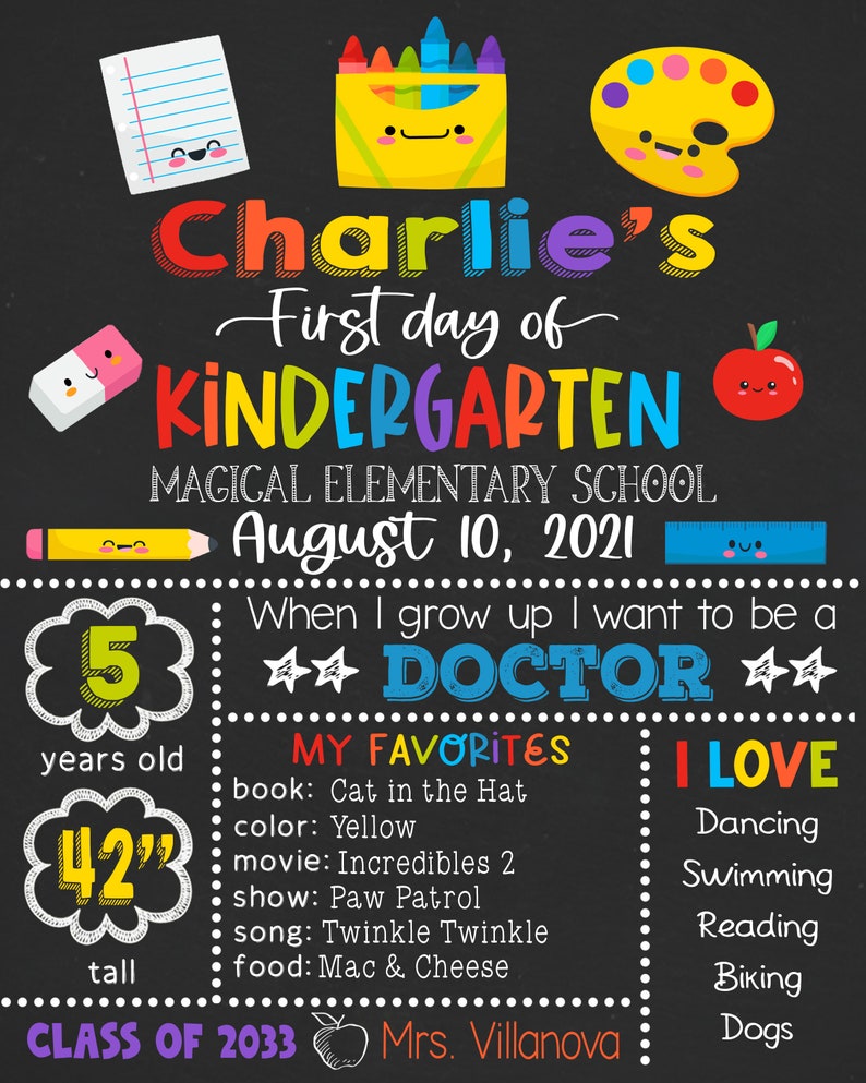 First Day of School Sign Back to School Sign First Day of - Etsy