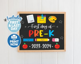 First Day of Preschool Pre K Sign Kindergarten Sign First Day Sign 1st ...