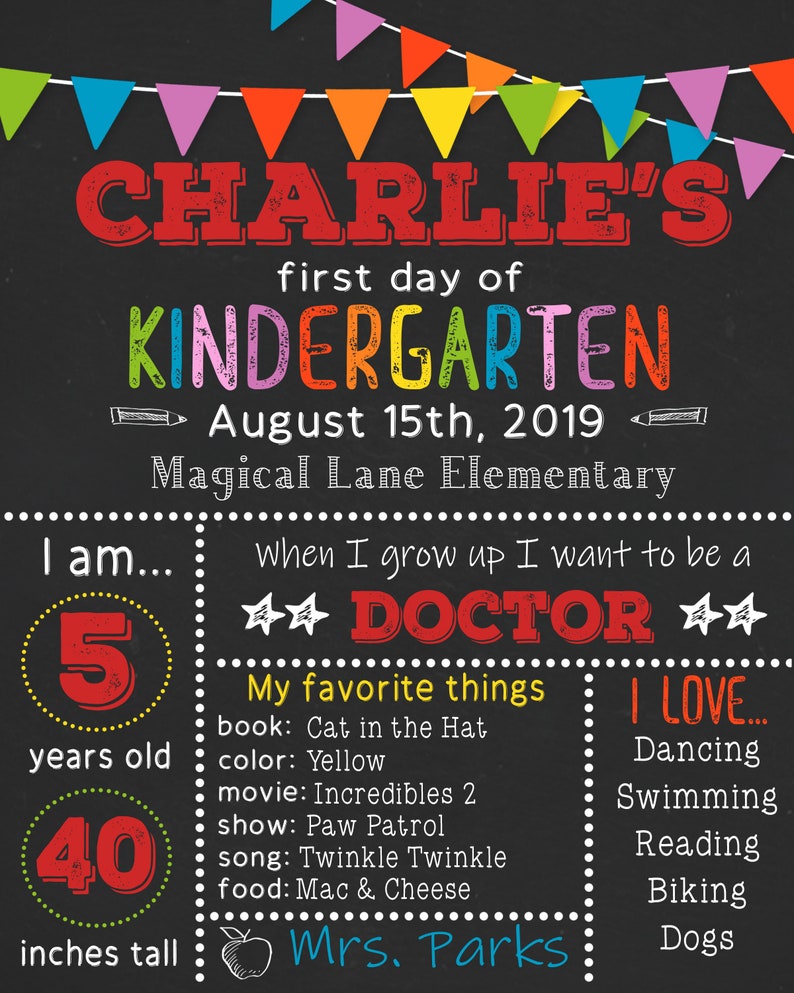 Rainbow First Day of School Sign First Day of School | Etsy