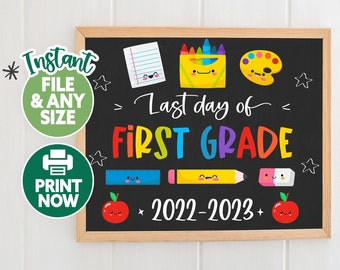 First Day of Second Grade Printable Boy 1st Day of 2nd Grade Sign Back ...