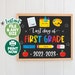 First Day of Kindergarten Chalkboard Printable Back to School Sign ...