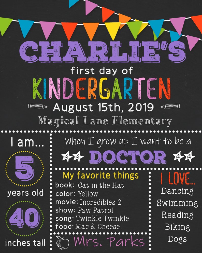 Rainbow First Day of School Sign First Day of School | Etsy