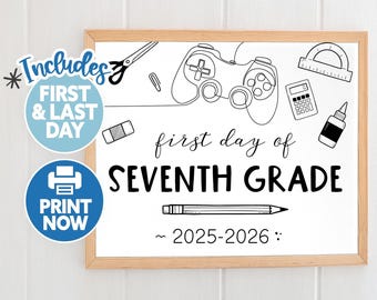 First Day of 7th Grade BRUH Printable - 1st Day 7th Grade Sign 2025 ...