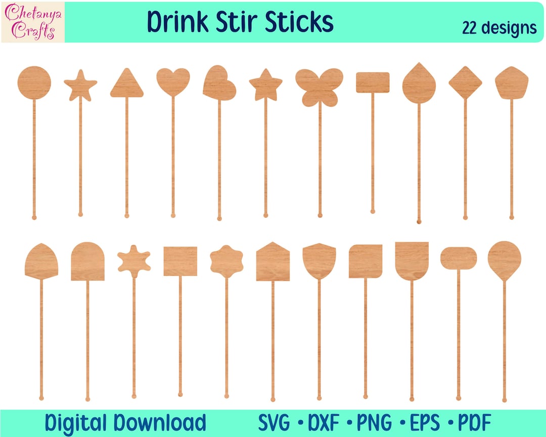 Champagne Drink Stirrer Svg,swizzle Stick,wedding Drink Stirrers Bundle ...