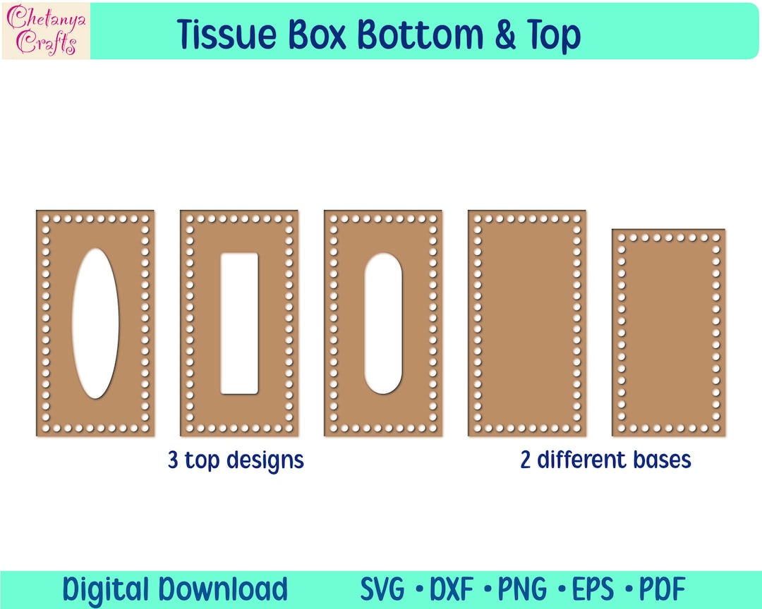 Tissue Box Base and Top Template for Crochet DIY Handmade Craft ...