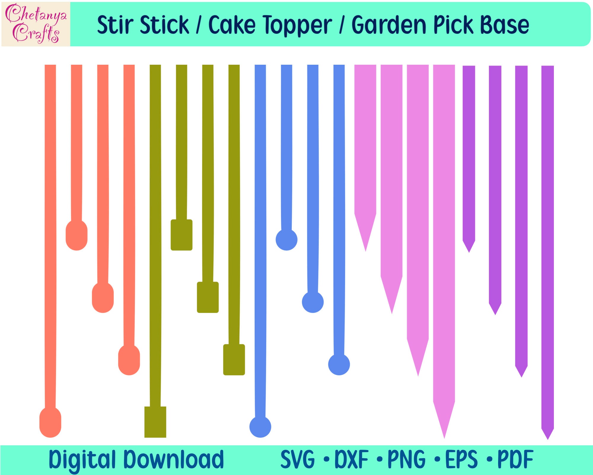 Stir Stick and Cake Topper Base Template File,swizzle Stick File,drink ...