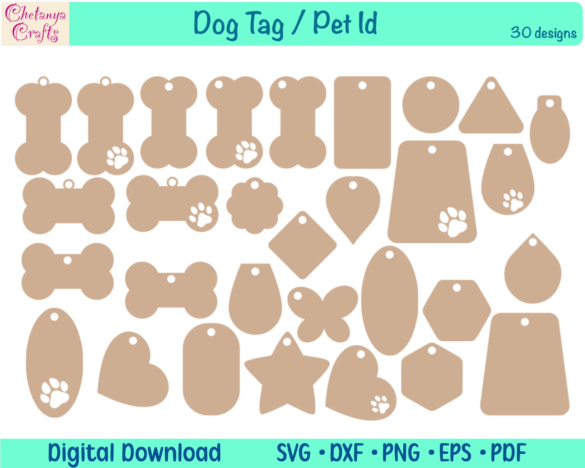 Pet Tag Template, Dog Id, Dog Tags Svg, Pet Name Label, Pet Charms ...