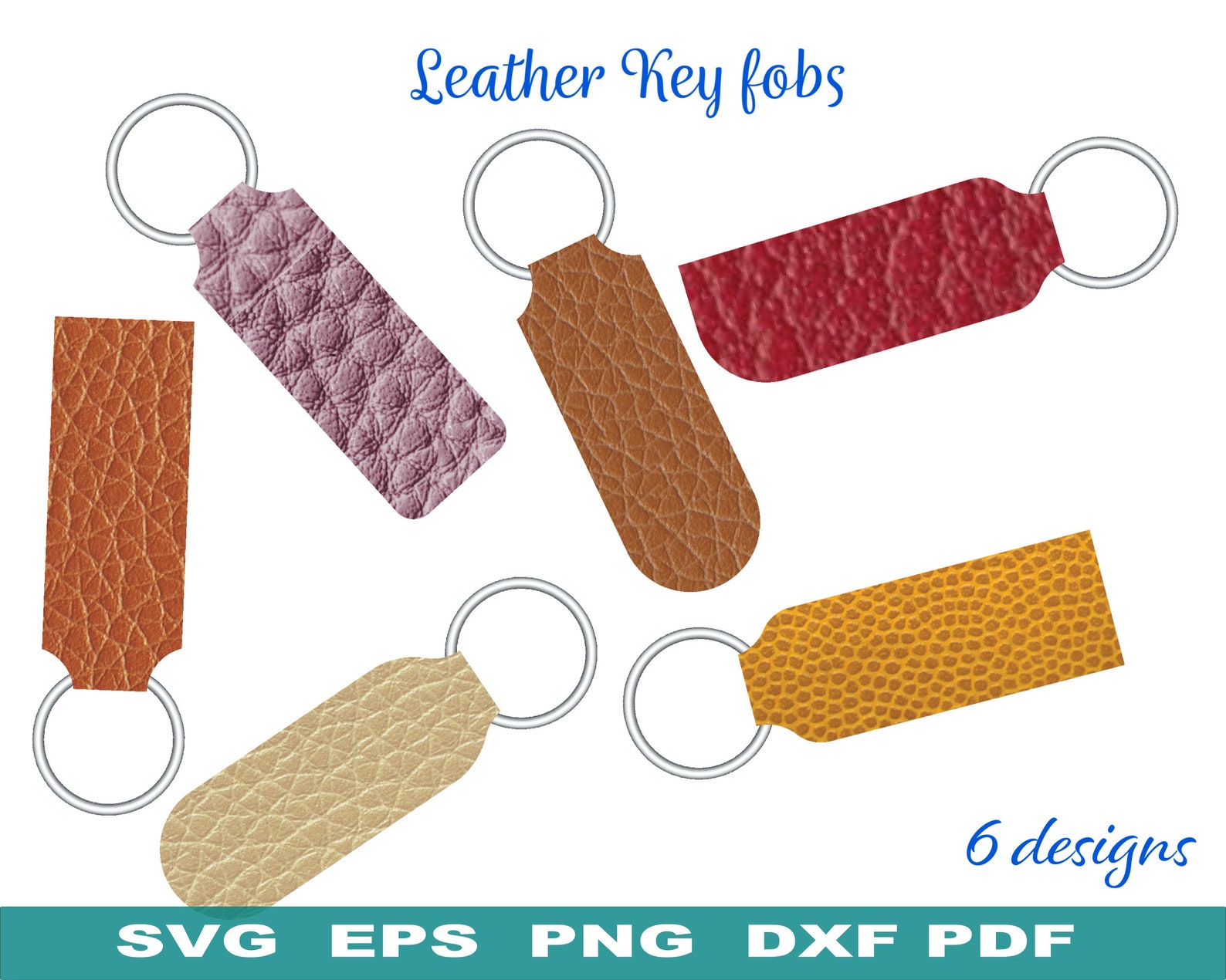 Faux Leather Keychain Template Leather Key Fob SvgKey Fob Etsy