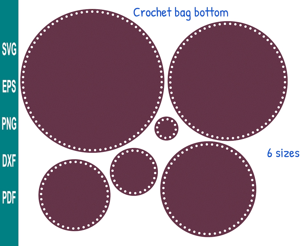 Round Basket Bases Svg,circle Bottoms Bases,crochet Case Bottom SVG ...