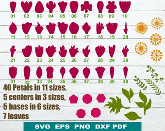 Flower Petal Template, Paper Flower SVG, DIY Large Paper Flower ...