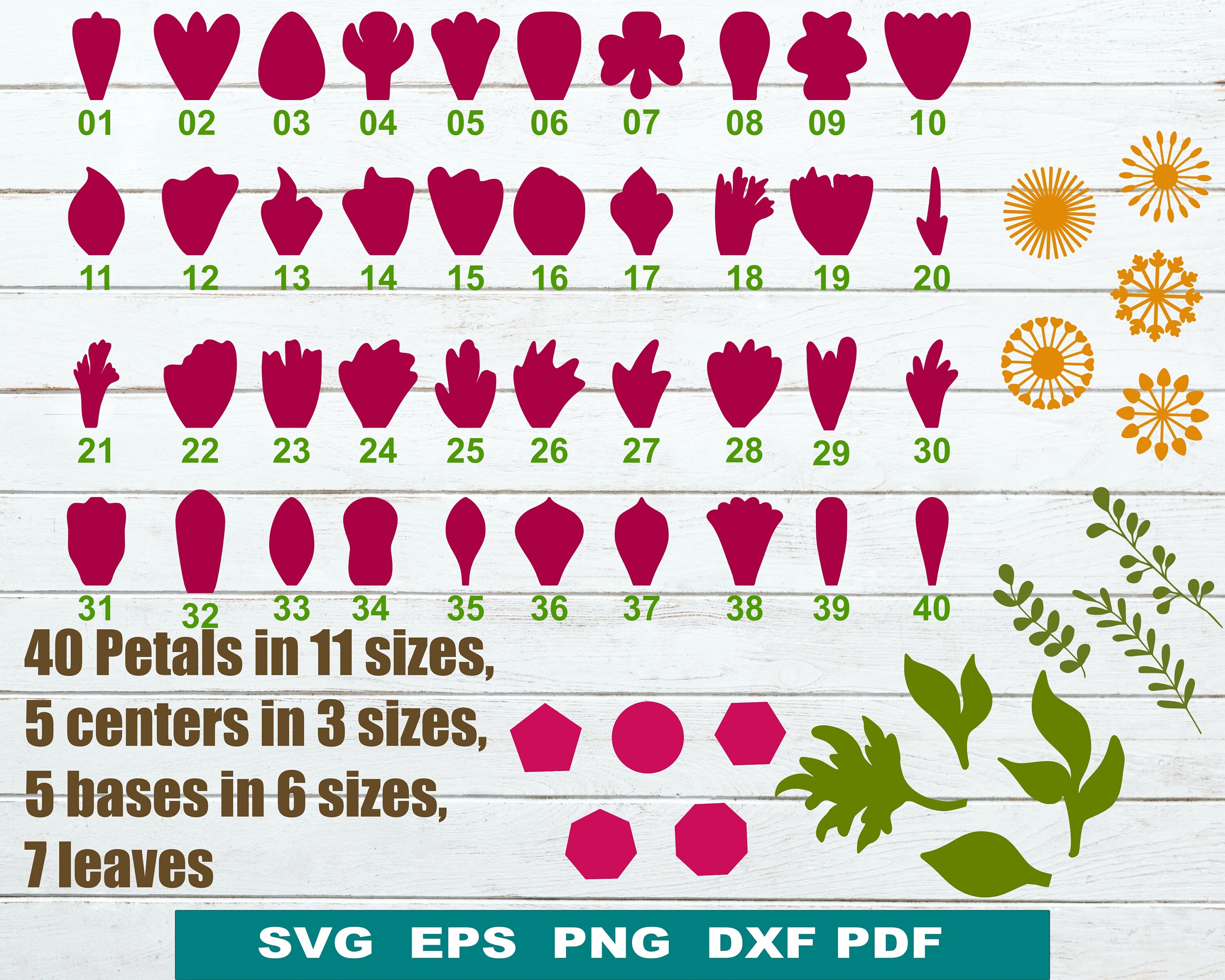 Rose Petals Template