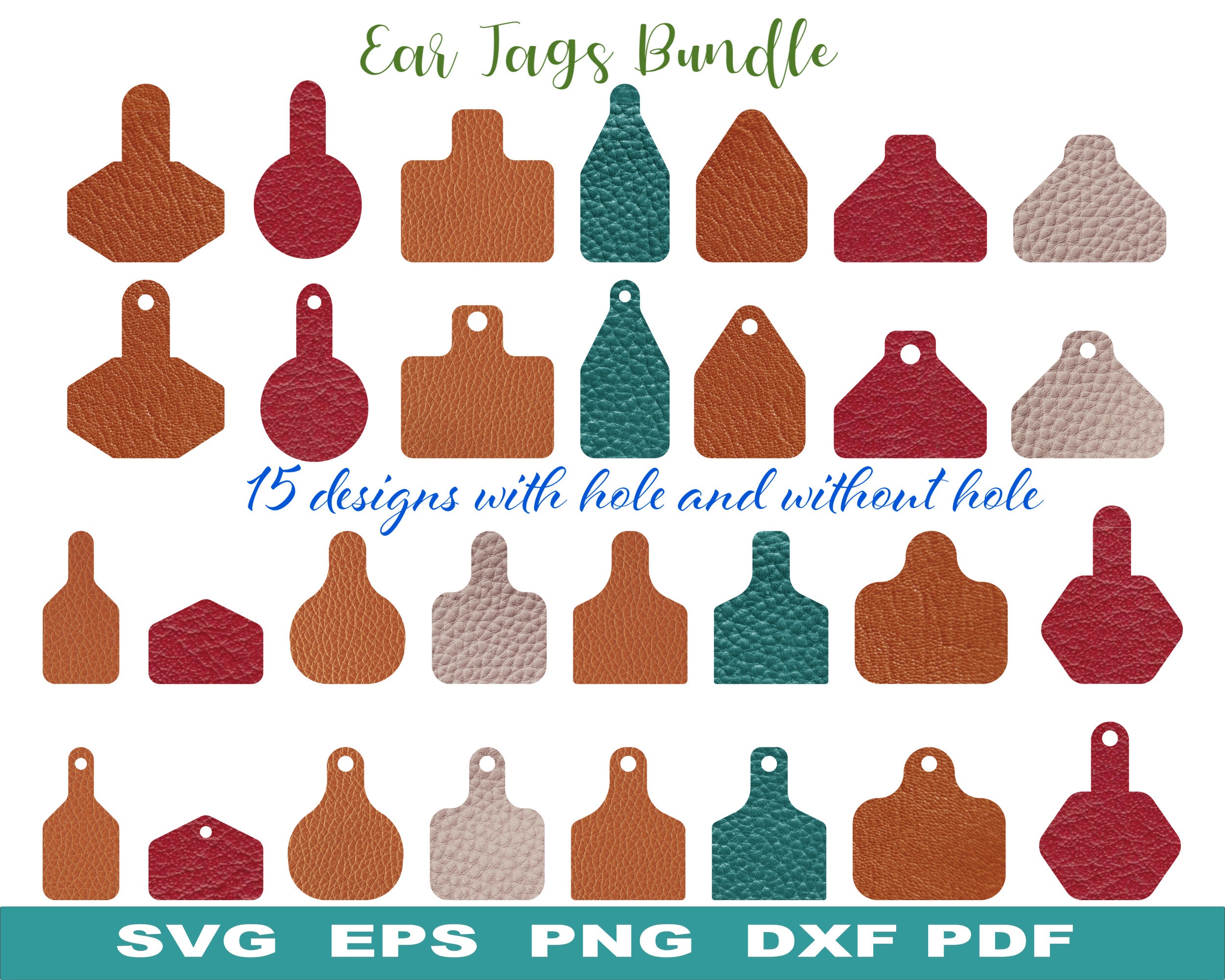 Cow Tag SVG Cow Ear Tag EarringsLeather Earring Template | Etsy