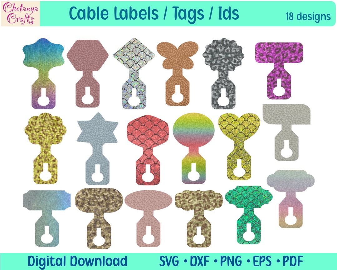 Cable Labels SVG, Cord Organisers, Pipe/wire Markers, Luggage Tags ...