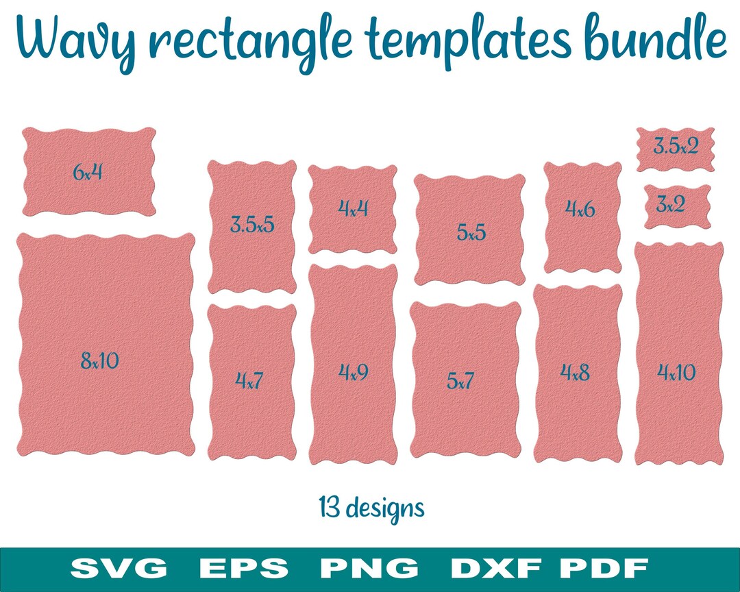 Wave Invitation SVG Bundle,wave Svg,wave Invite Cut File,wavy Rectangle Frame,wavy Border ...
