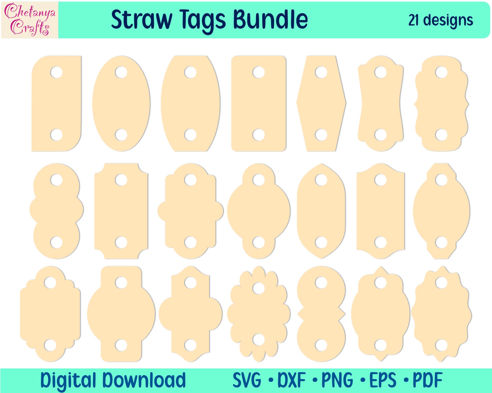 Straw Tag Svgpencil Tag Blank Templatestraw Tag - Etsy