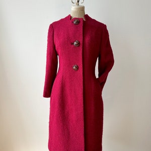 Vintage 1950s Raspberry Wool Coat - Etsy