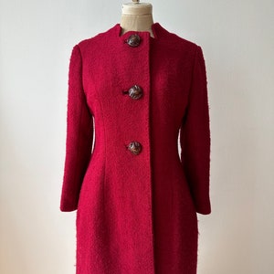 Vintage 1950s Raspberry Wool Coat - Etsy
