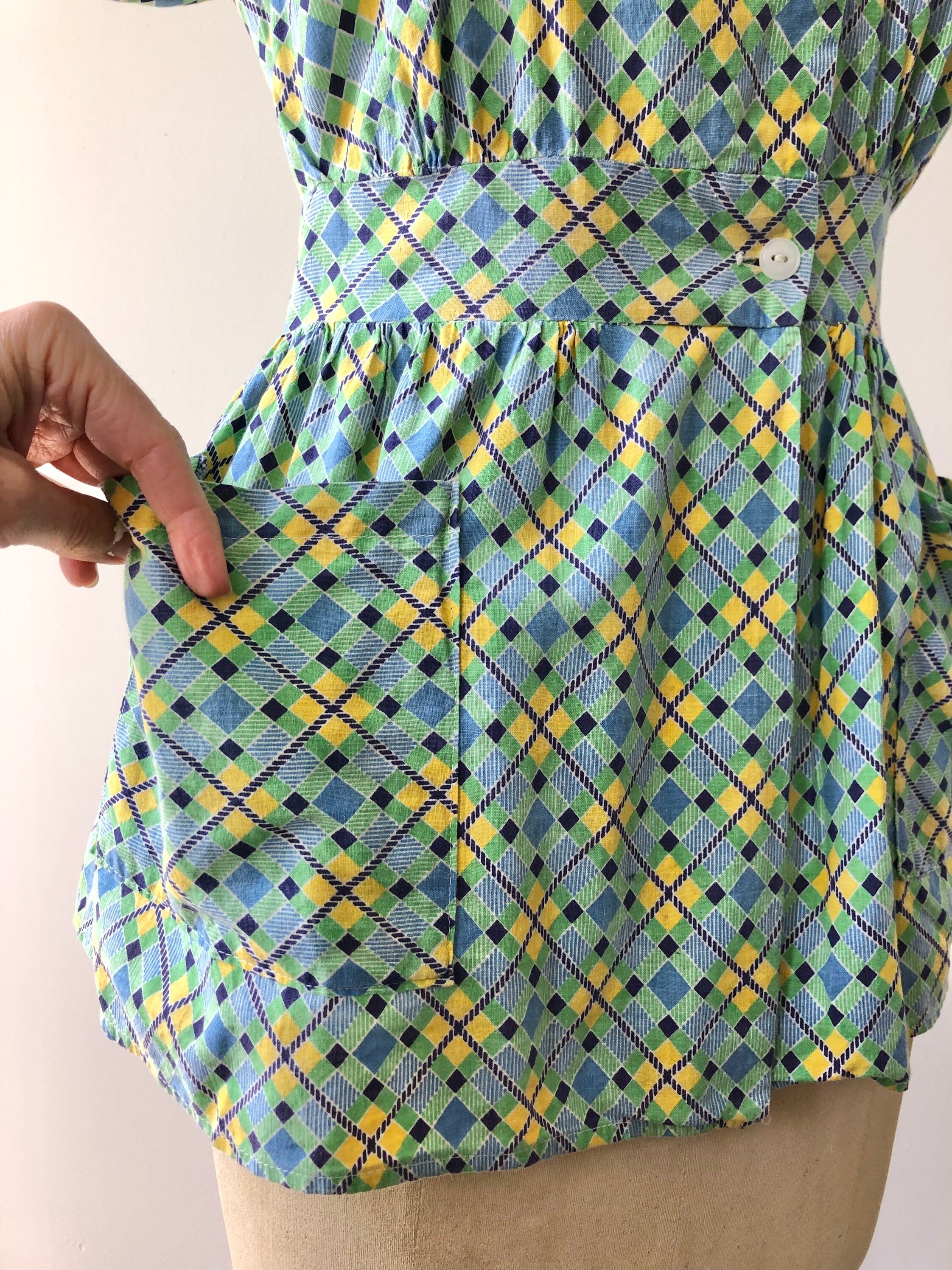 Vintage 1930s | 1940s Cotton Feed Sack Blouse | Chore Top - Etsy