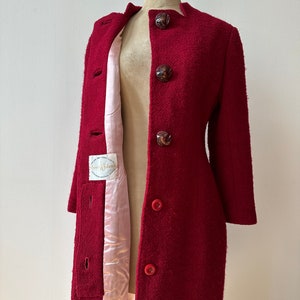 Vintage 1950s Raspberry Wool Coat - Etsy
