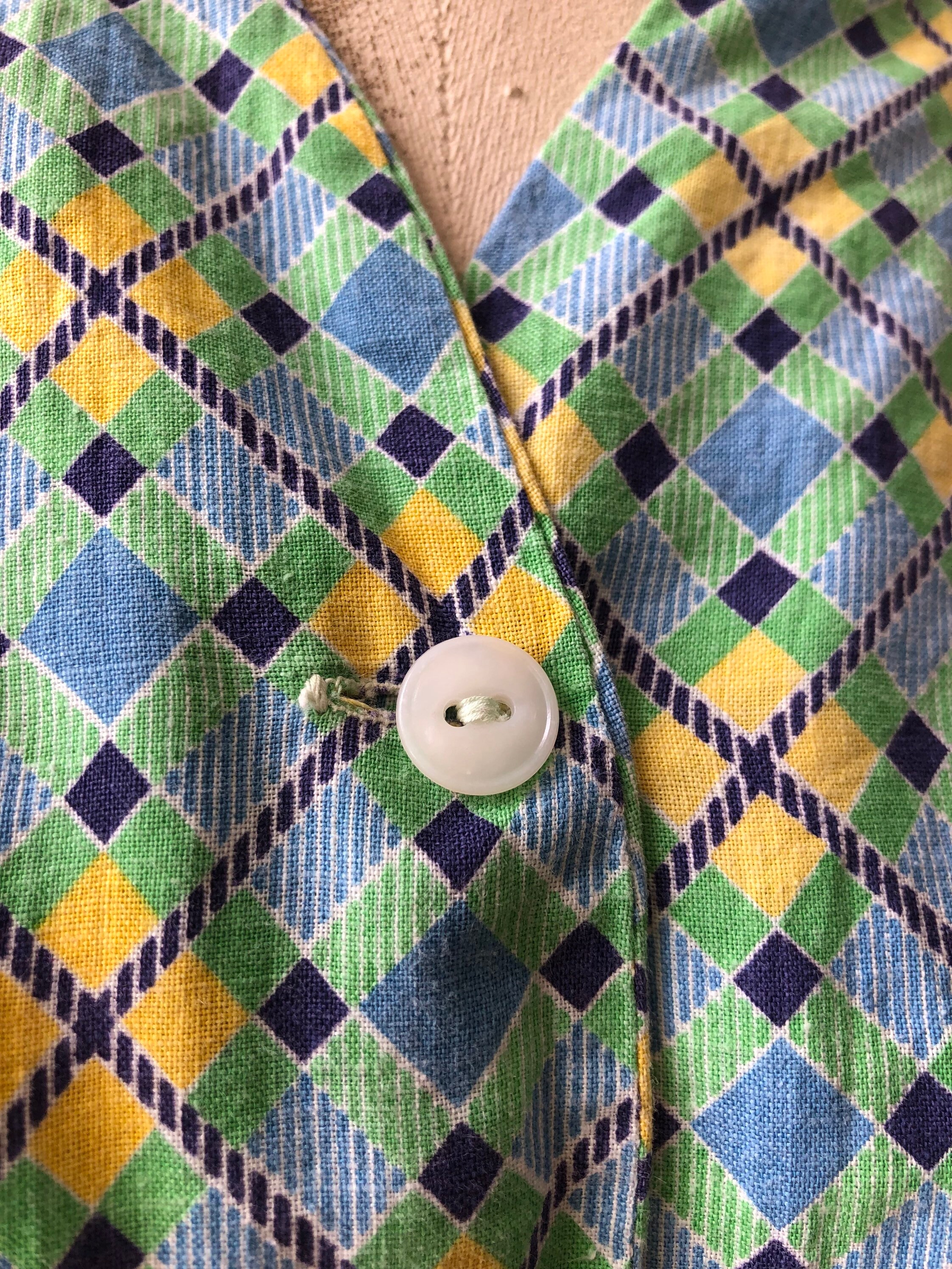 Vintage 1930s | 1940s Cotton Feed Sack Blouse | Chore Top - Etsy