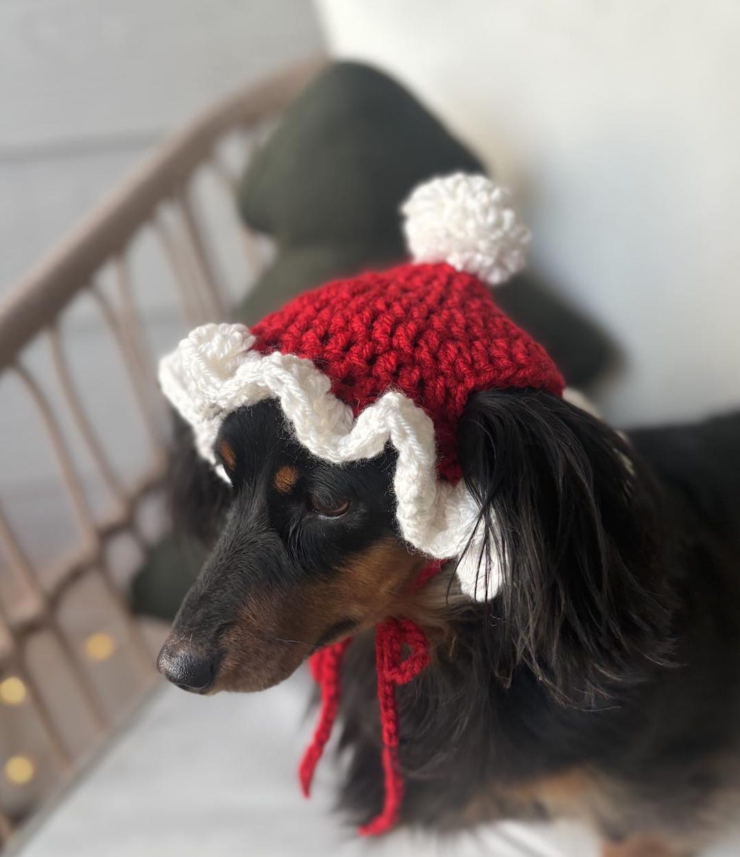 Santa Ruffle Dog Hat Crochet PATTERN - Etsy