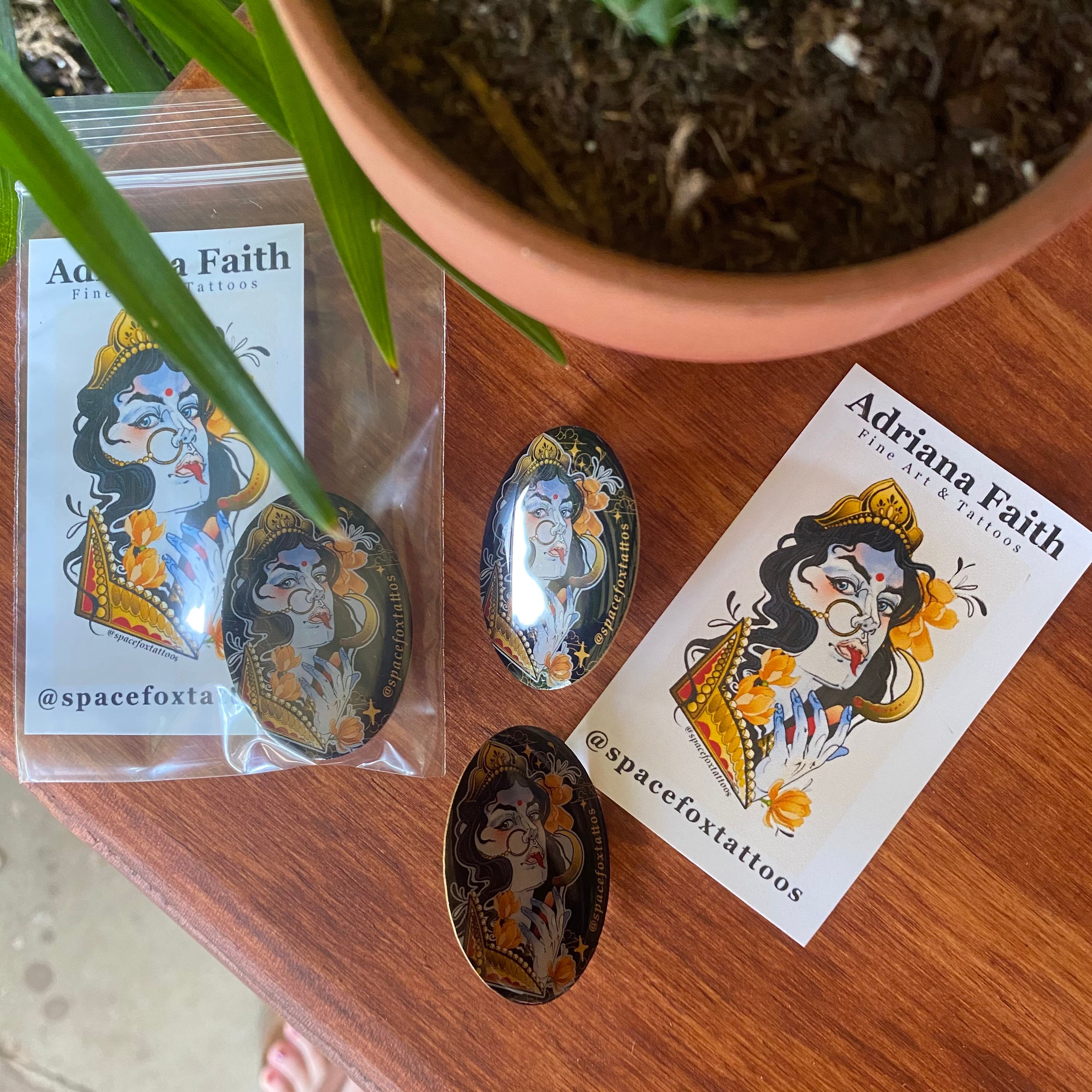 Goddess Kali Original Art Pins. 1.5 Soft Enamel Gold Pins. | Etsy
