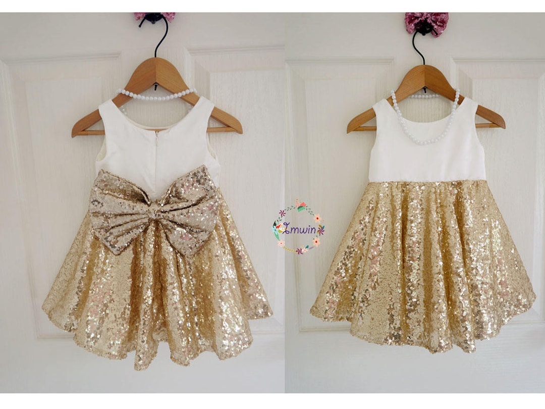 Gold Flower Girl Dress Toddler Girl Dress Girls Party Dress Gold Girl ...