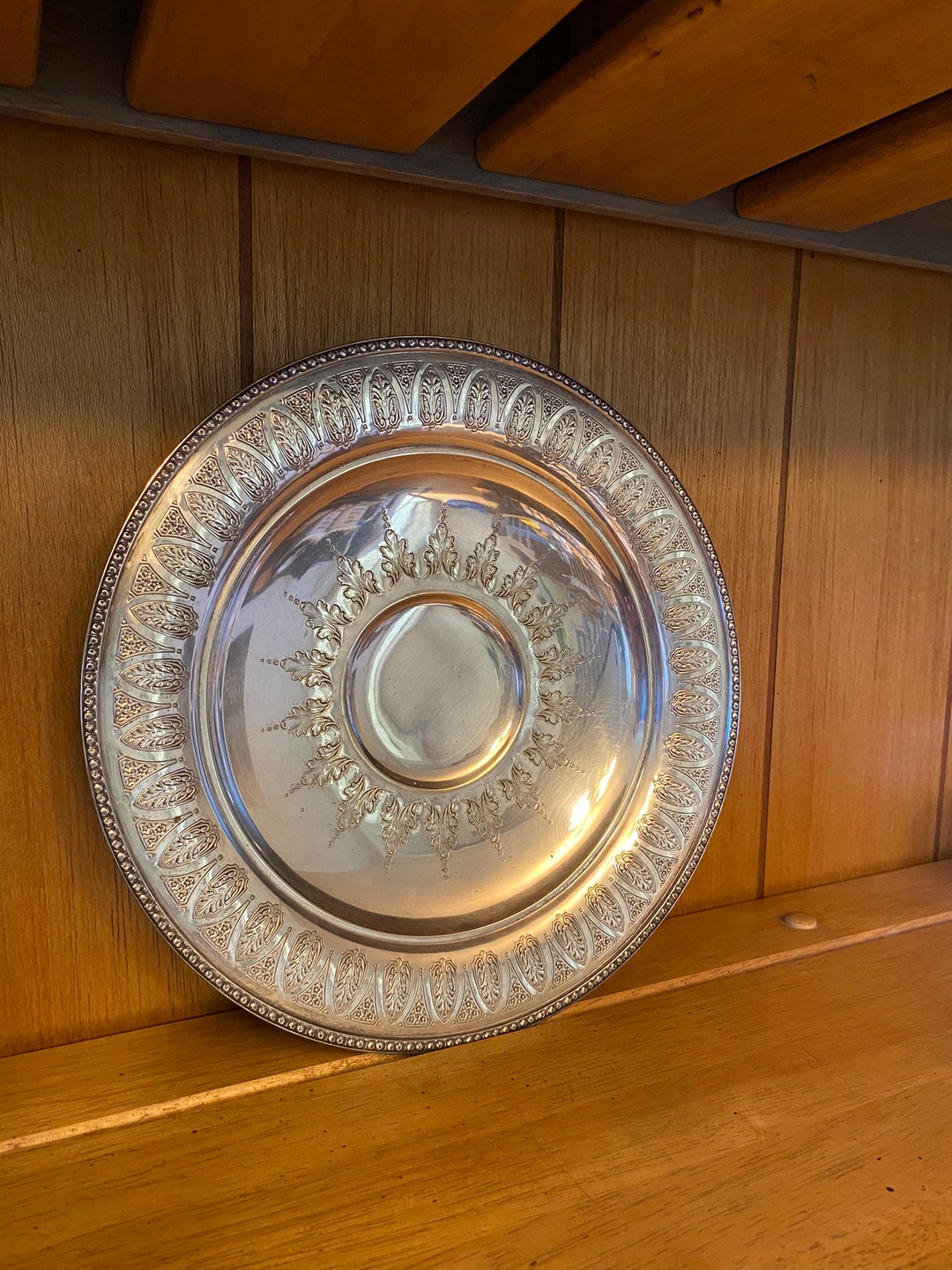 Beautiful Wallace Footed Tray, Epns, 10” Diameter Nickel Silver Plated ...