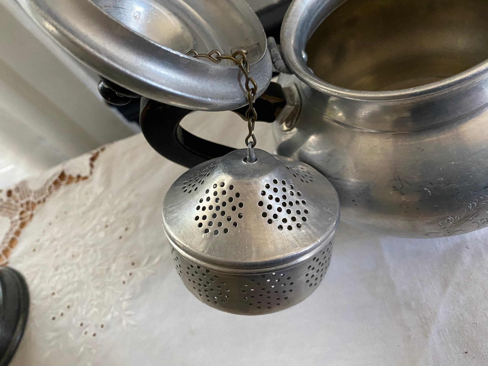 Vintage Mirro Aluminum Teapot, Mid Century Aluminum Teapot With ...