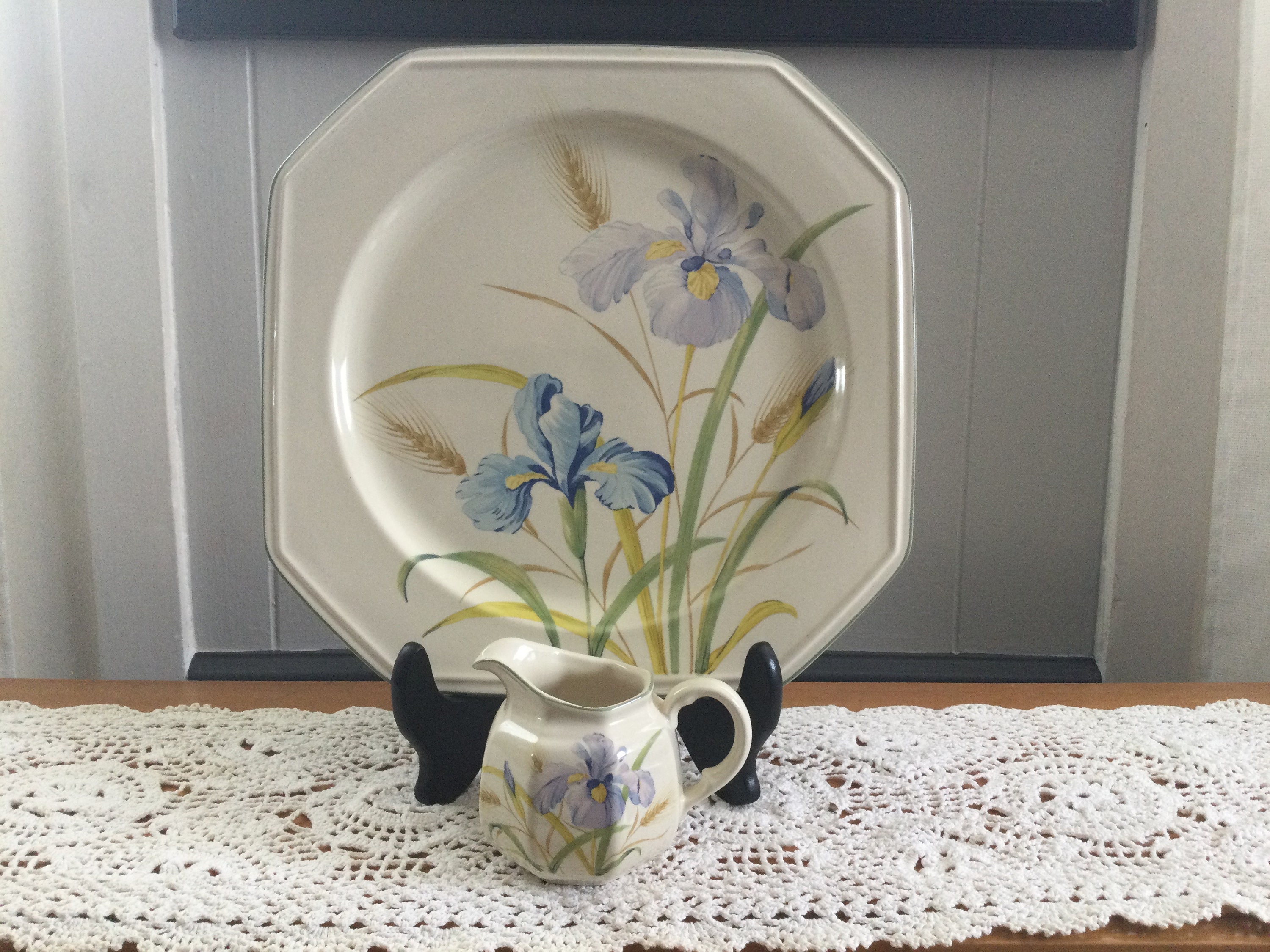 Vintage Mikasa Continental Ivory, Blue Iris Pattern, Serving Platter ...