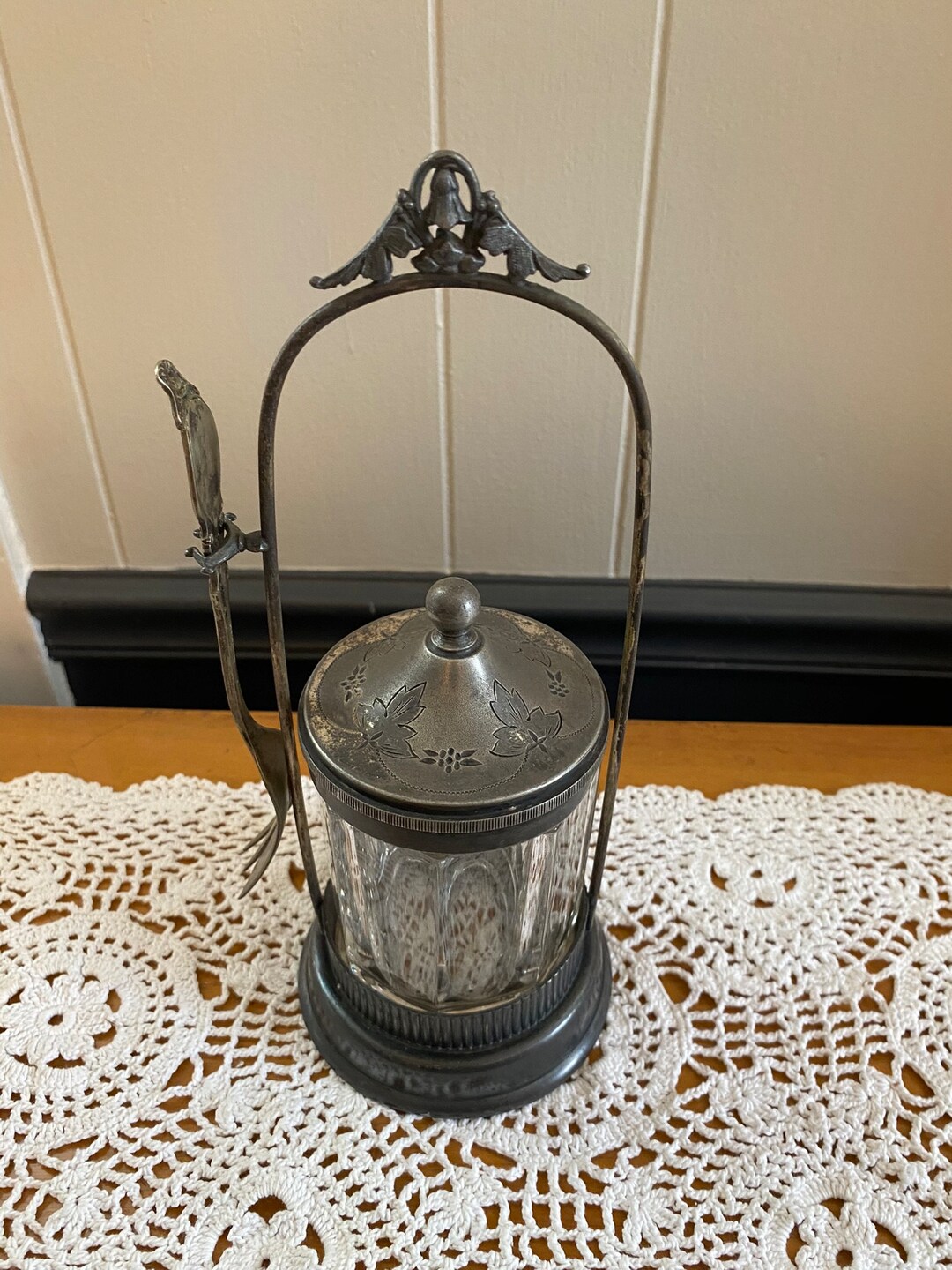 Antique Simpson Hall Miller Pickle Castor, Benedict Fork, 1866-1897 ...