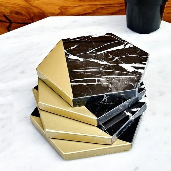 Gold Coasters - Etsy