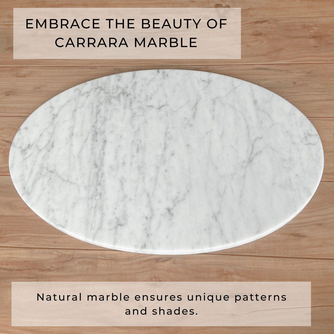 Oval Marble Tabletop Serving Tray, Custom Cut to Size Stone, Polished ...