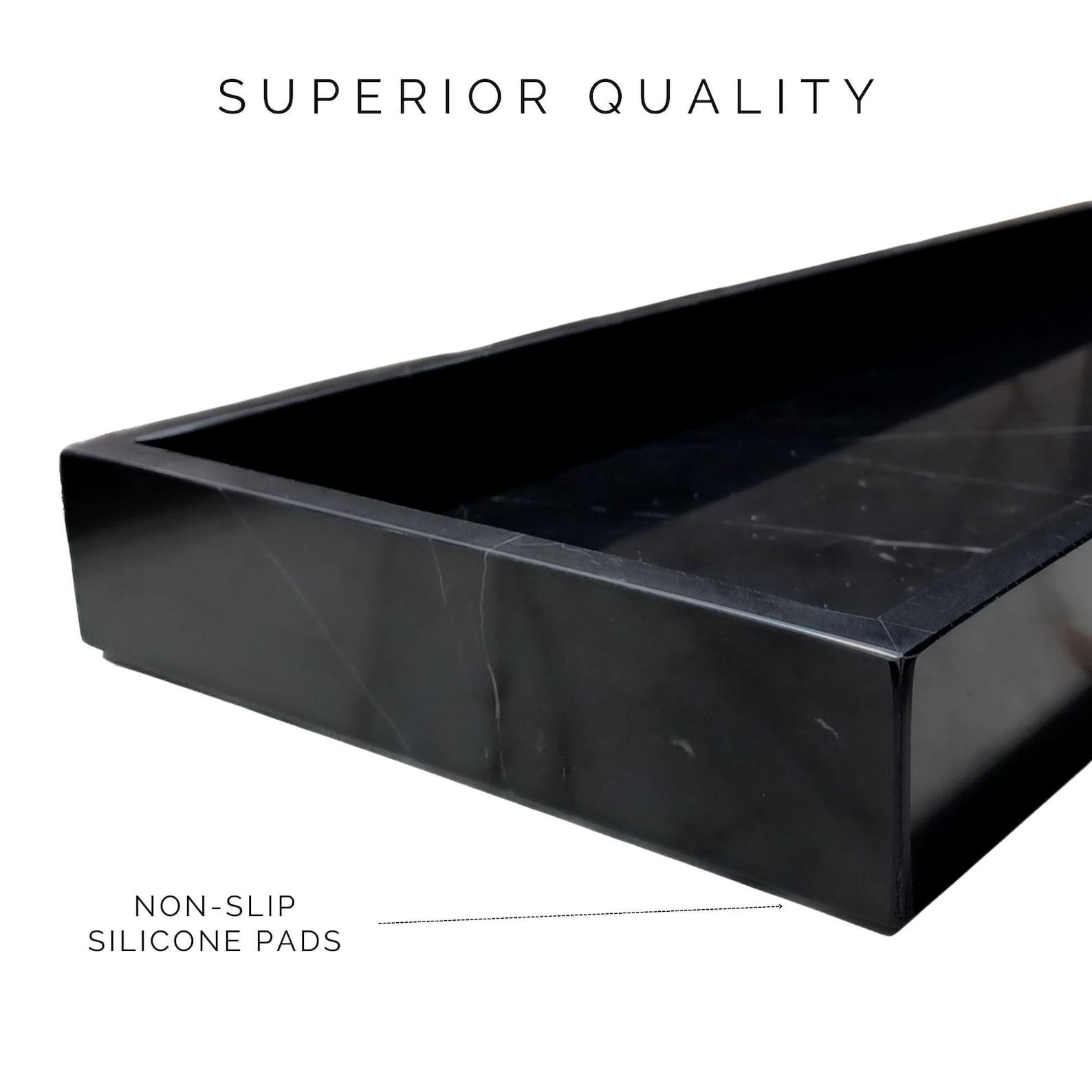 Long Black Marble Serving Tray – Rectangular Kitchen Counter Display ...