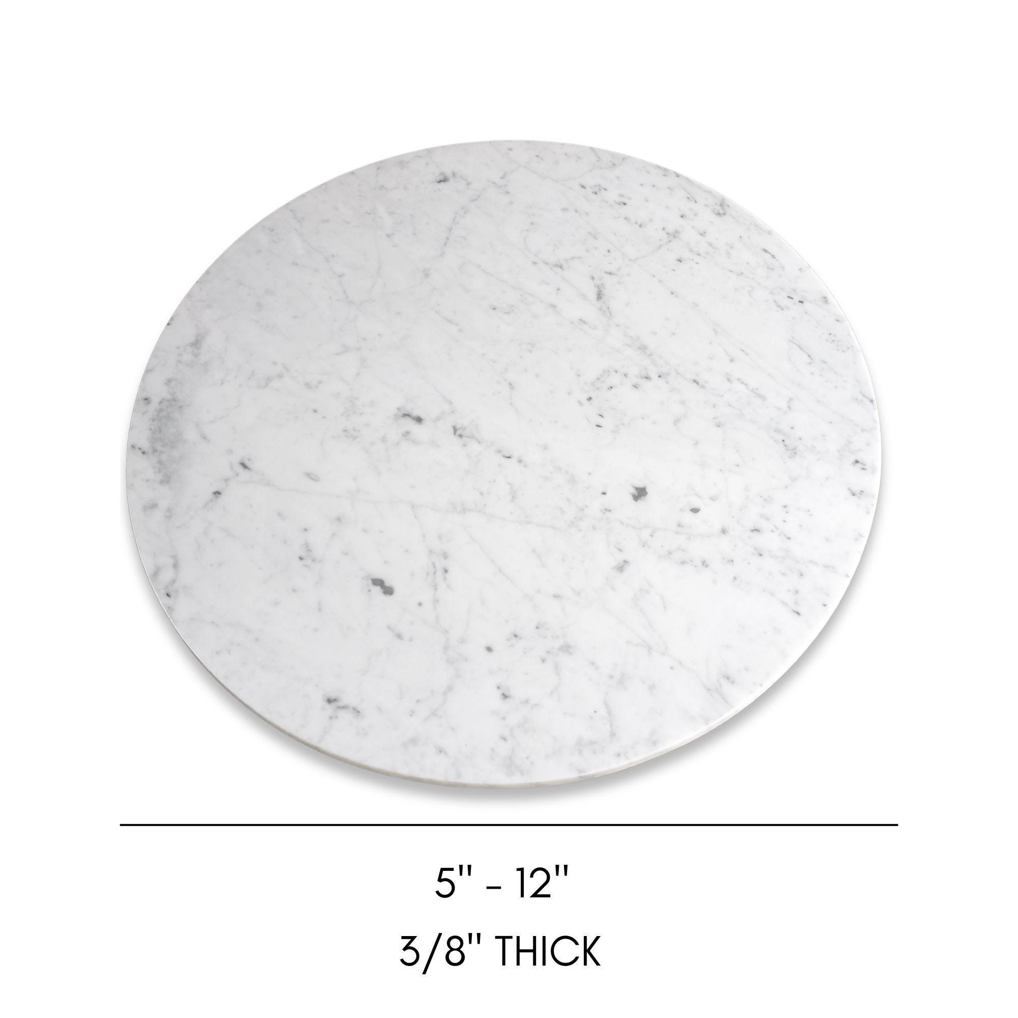 Small Round Carrara Marble Serving Tray, White Vanity Tray, Decorative ...