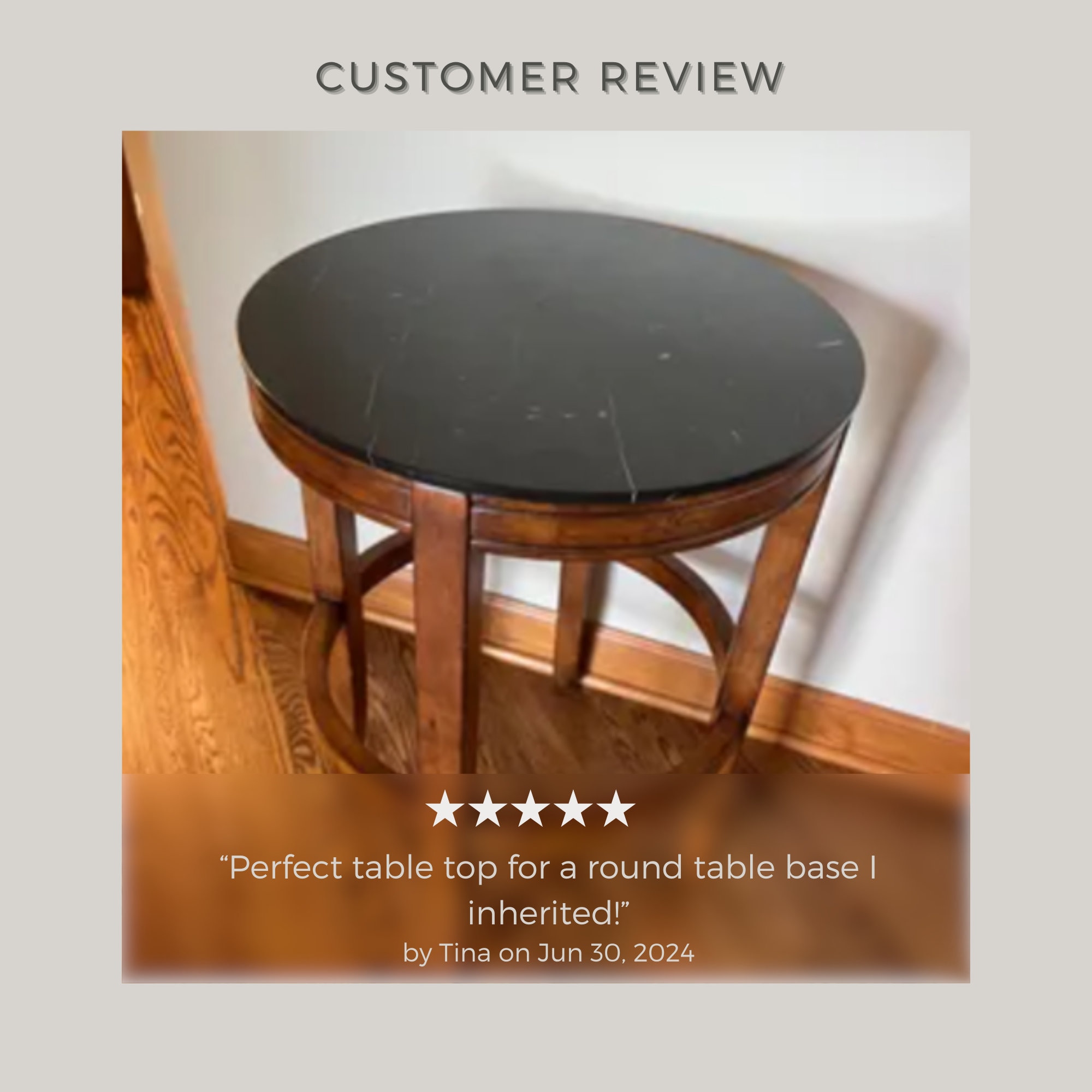Black Marble Stone Round Table Top in 12, 13, 14, 15, 16, 17, 18, 20 ...