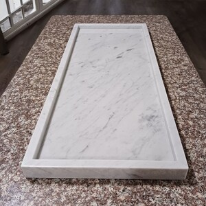 Extra Large White Carrara Marble Rectangle Serving Tray - Etsy