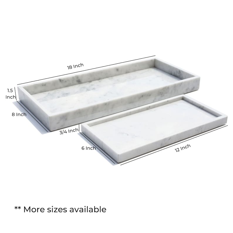 Large Rectangle White Marble Serving Tray Organizer Dining - Etsy