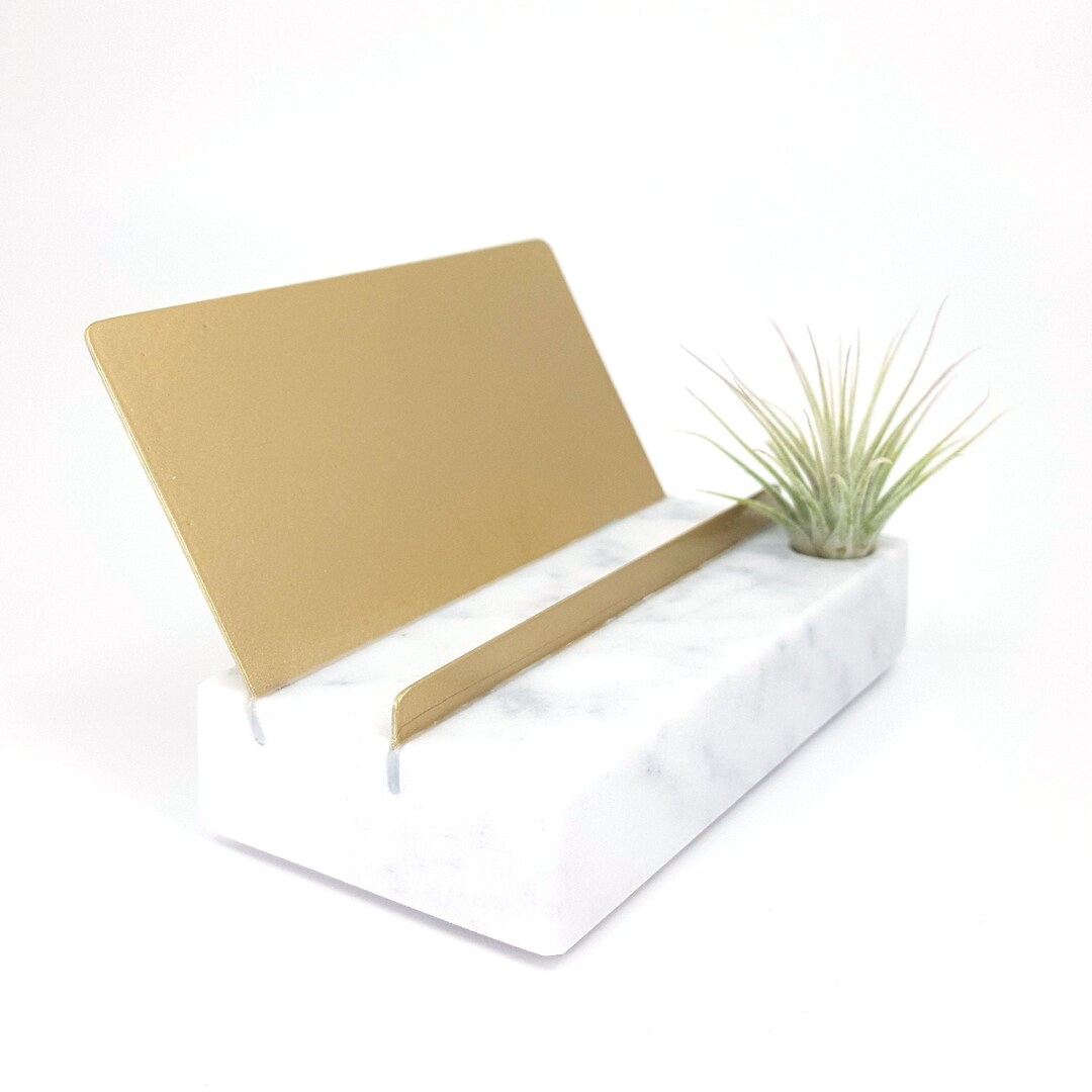 Business Card Holder for Desk for Women, Marble Business Card Holder ...